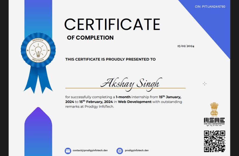 Akshay Singh on LinkedIn: #prodigyinfotech #internship #webdevelopment Akshay Singh on LinkedIn: #prodigyinfotech #internship #webdevelopment