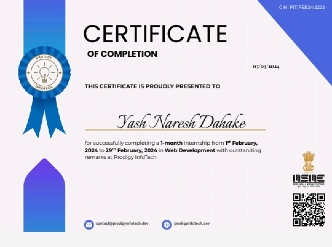 Yash Dahake on LinkedIn: #prodigyinfotech #prodigy Yash Dahake on LinkedIn: #prodigyinfotech #prodigy