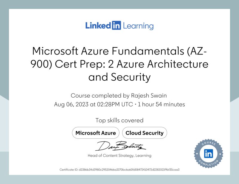 Rajesh Swain on LinkedIn: Certificate of Completion Rajesh Swain on LinkedIn: Certificate of Completion