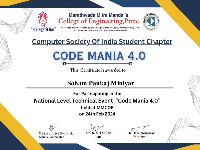 Soham Miniyar on LinkedIn: #codemania4 #dsa #learningtogether #mmcoe Soham Miniyar on LinkedIn: #codemania4 #dsa #learningtogether #mmcoe