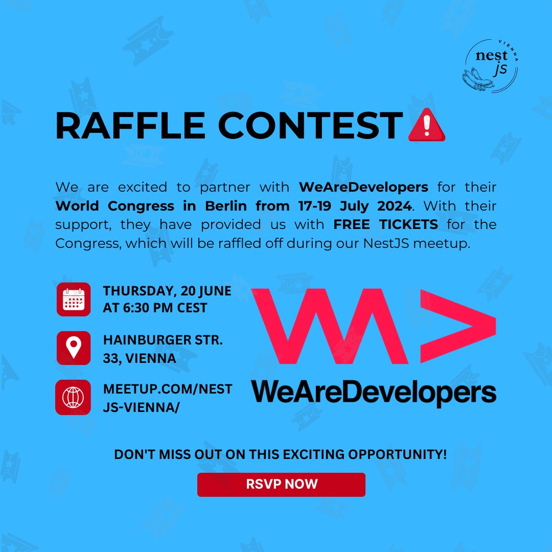 NestJS Vienna on LinkedIn: #nestjs #wearedevelopers #meetup # ... NestJS Vienna on LinkedIn: #nestjs #wearedevelopers #meetup # ...