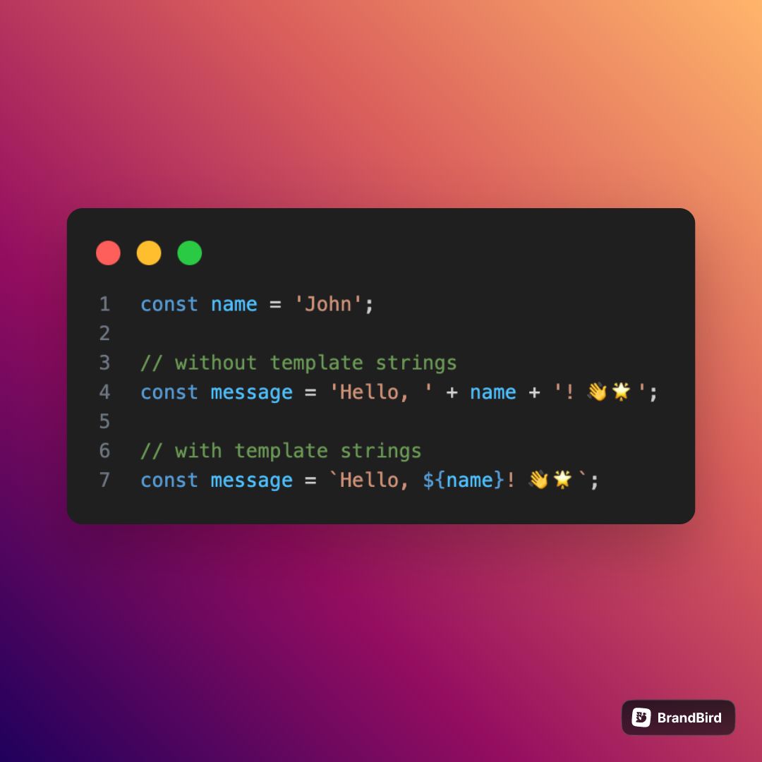 Rukewe Joseph on LinkedIn: #javascript #templateliterals #es6 #happycoding Rukewe Joseph on LinkedIn: #javascript #templateliterals #es6 #happycoding