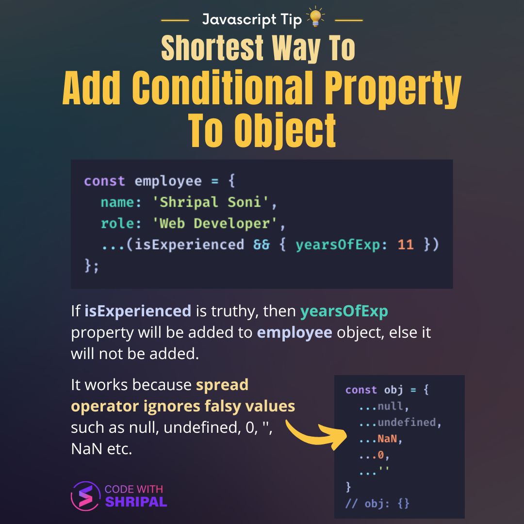Shripal Soni on LinkedIn: Javascript Tip π‘ You may not know about this ... Shripal Soni on LinkedIn: Javascript Tip π‘ You may not know about this ...