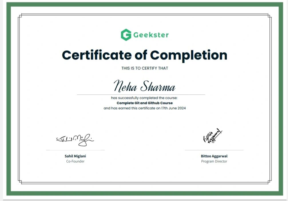 Neha sharma on LinkedIn: #geekster #git #github Neha sharma on LinkedIn: #geekster #git #github