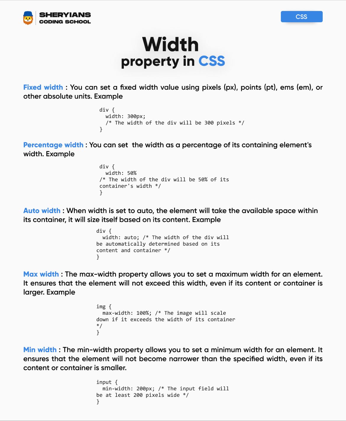 Sheryians Coding School on LinkedIn: #css #width #sheryians # ... Sheryians Coding School on LinkedIn: #css #width #sheryians # ...