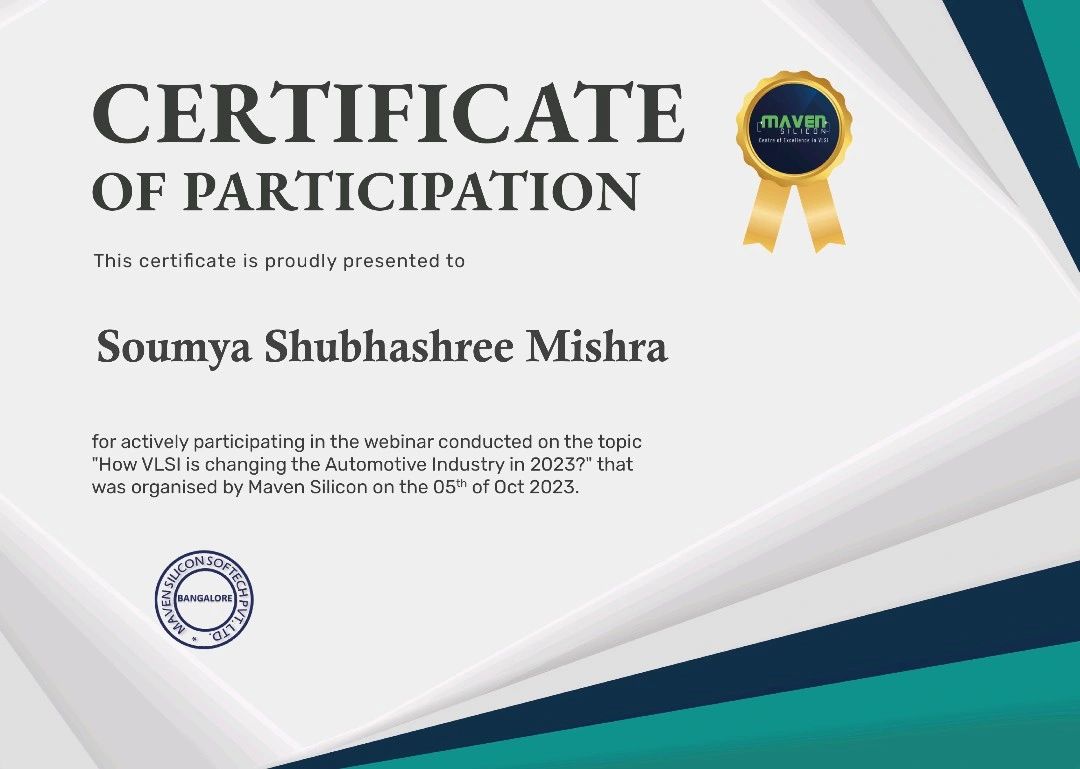 Learned about VLSI at Maven Silicon webinar | Soumya Shubhashree Mishra ... Learned about VLSI at Maven Silicon webinar | Soumya Shubhashree Mishra ...