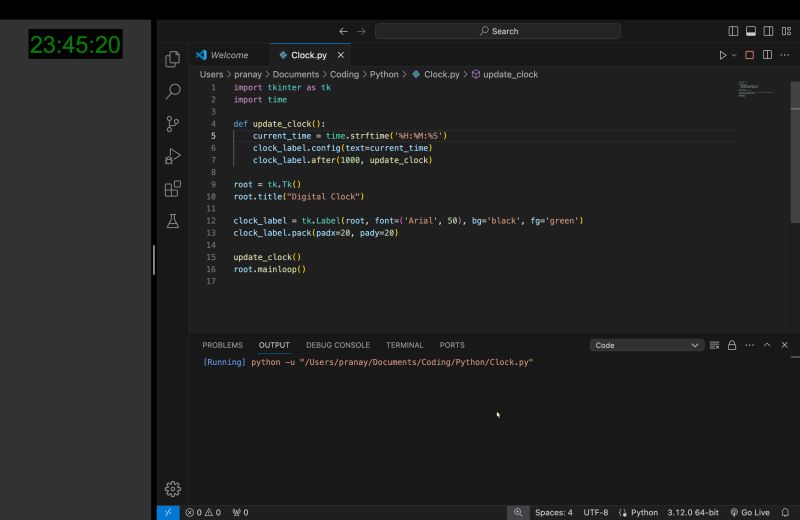 Pranay Bhardwaj on LinkedIn: #python #coding #digitalclock #techinnovation Pranay Bhardwaj on LinkedIn: #python #coding #digitalclock #techinnovation
