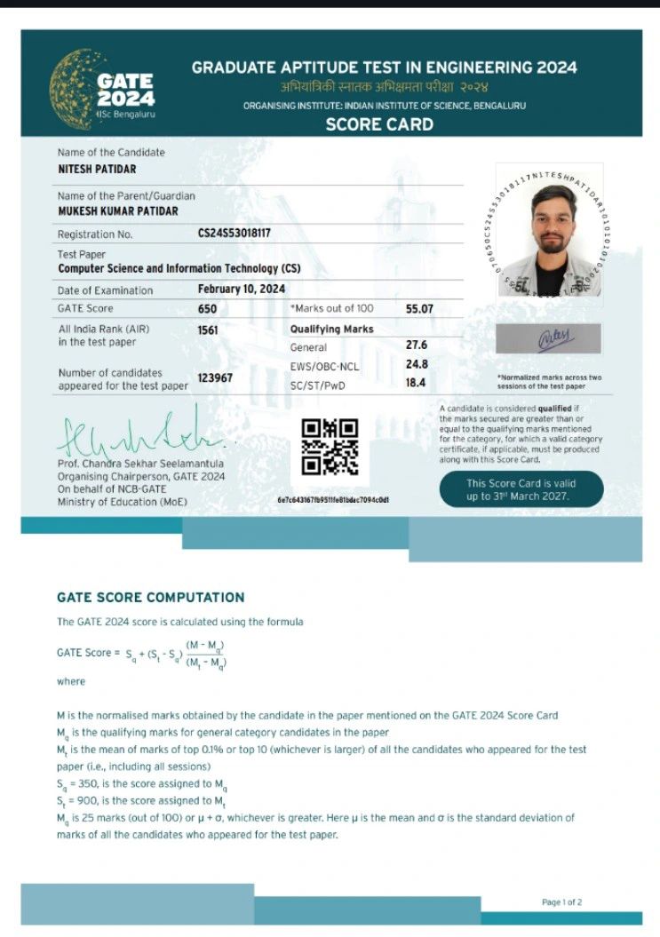 Nitesh Patidar on LinkedIn: #gateexam #successjourney #gratitude # ... Nitesh Patidar on LinkedIn: #gateexam #successjourney #gratitude # ...