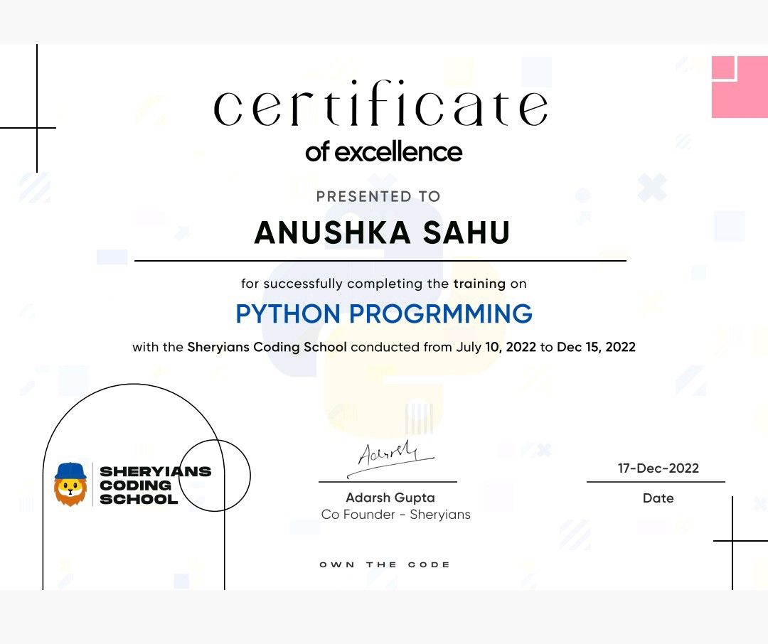Anushka Sahu on LinkedIn: #python #programming #code Anushka Sahu on LinkedIn: #python #programming #code