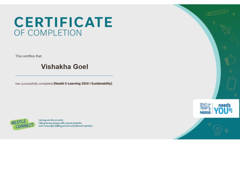 Vishakha Goel on LinkedIn: #nestle2024 #certificate #completion_certificate Vishakha Goel on LinkedIn: #nestle2024 #certificate #completion_certificate