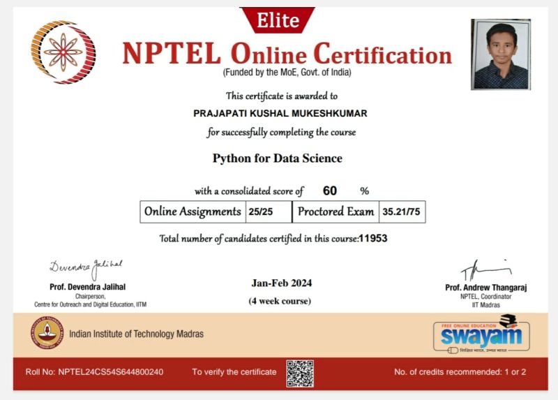 KUSHAL PRAJAPATI on LinkedIn: #datascience #python #nptel #itmadras # ... KUSHAL PRAJAPATI on LinkedIn: #datascience #python #nptel #itmadras # ...
