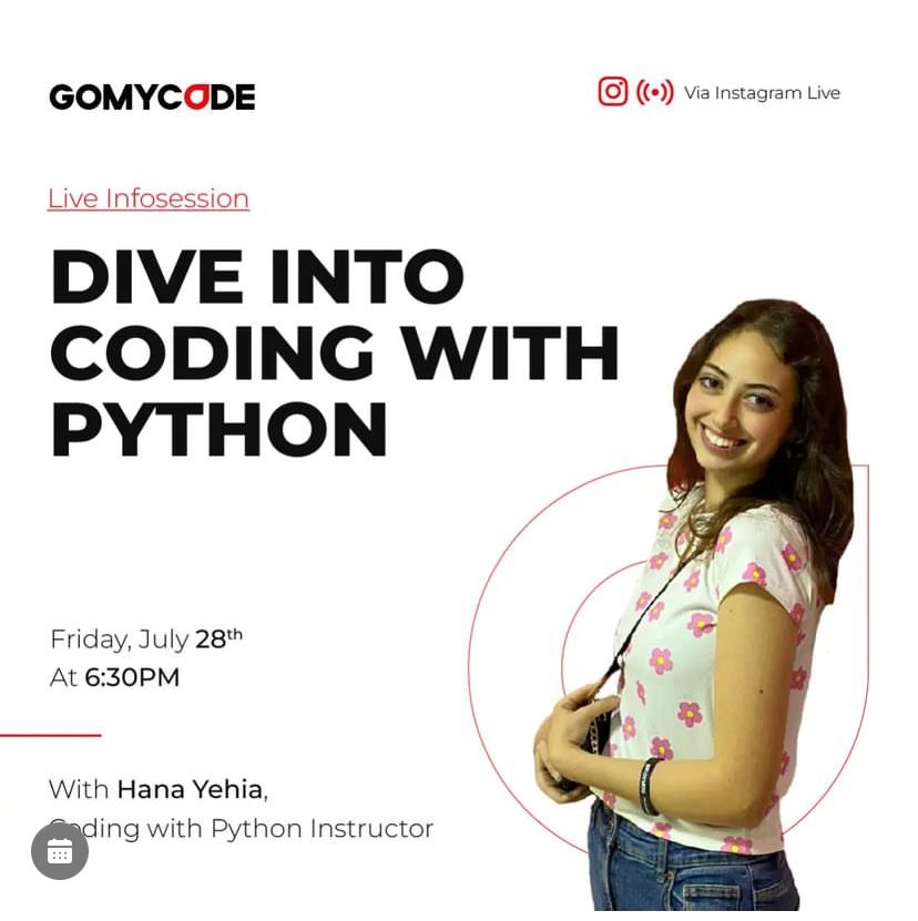 Hana Ayman on LinkedIn: #codingwithpython #gomycode #pythonprogramming ... Hana Ayman on LinkedIn: #codingwithpython #gomycode #pythonprogramming ...