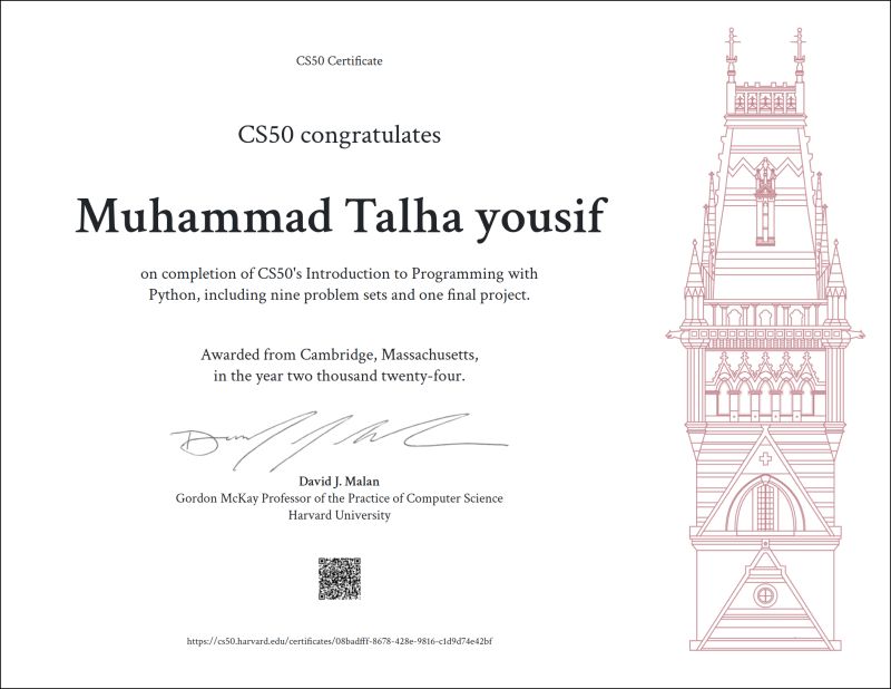 Talha Yousif on LinkedIn: #harvard #cs50 #python #computervision # ... Talha Yousif on LinkedIn: #harvard #cs50 #python #computervision # ...