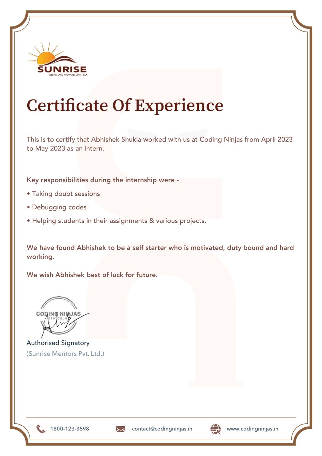 Abhishek Shukla on LinkedIn: On the last day of my internship, I wanted ... Abhishek Shukla on LinkedIn: On the last day of my internship, I wanted ...
