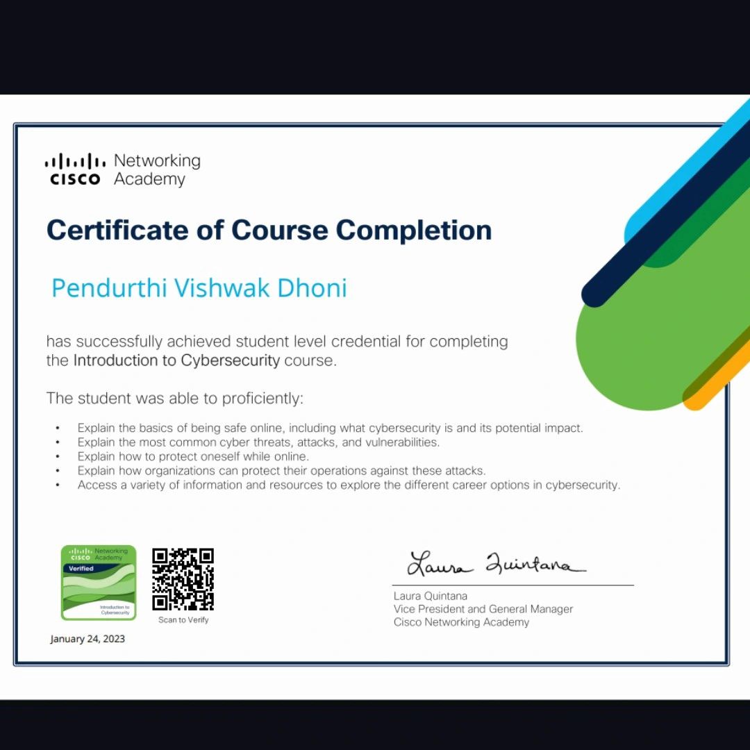 Vishwak Dhoni on LinkedIn: #cybersecurity #ciscocertification # ... Vishwak Dhoni on LinkedIn: #cybersecurity #ciscocertification # ...