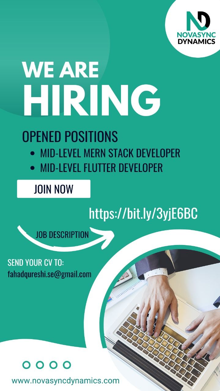 NovaSync Dynamics on LinkedIn: #hiring #mernstackdeveloper # ... NovaSync Dynamics on LinkedIn: #hiring #mernstackdeveloper # ...