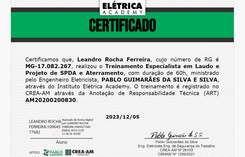 Leandro Rocha no LinkedIn: Conclusão do Curso de Treinamento ... Leandro Rocha no LinkedIn: Conclusão do Curso de Treinamento ...