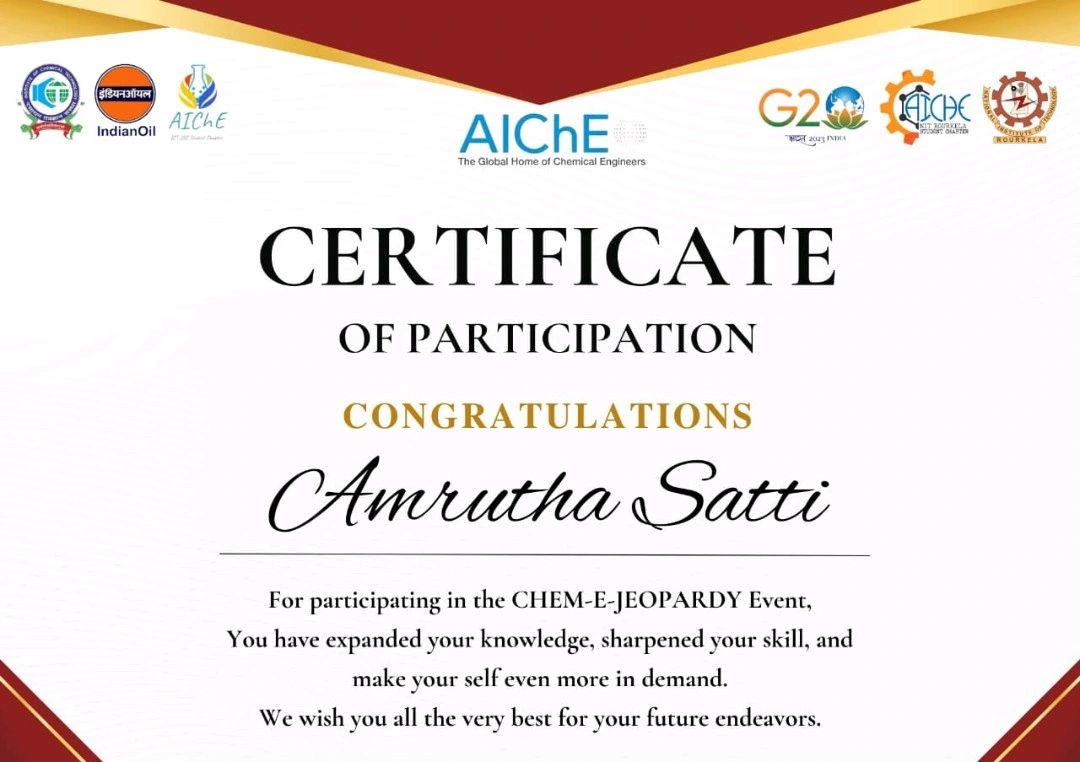 Satti Amrutha on LinkedIn: #aiche #chemicalengineering #indianoil # ... Satti Amrutha on LinkedIn: #aiche #chemicalengineering #indianoil # ...
