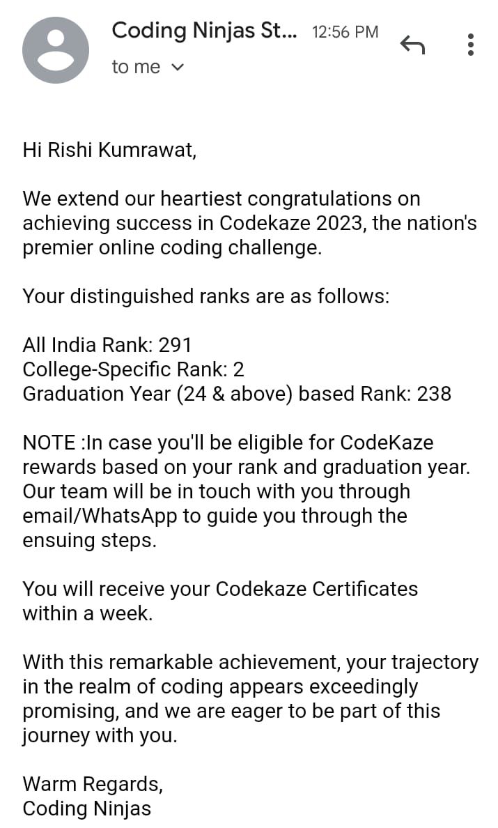 My All India Rank 291 in Codekaze | Rishabh Kumrawat posted on the ... My All India Rank 291 in Codekaze | Rishabh Kumrawat posted on the ...