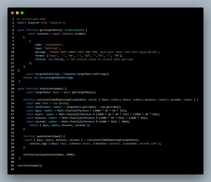 Create a countdown application with TypeScript and Node.js | Tabsheera ... Create a countdown application with TypeScript and Node.js | Tabsheera ...