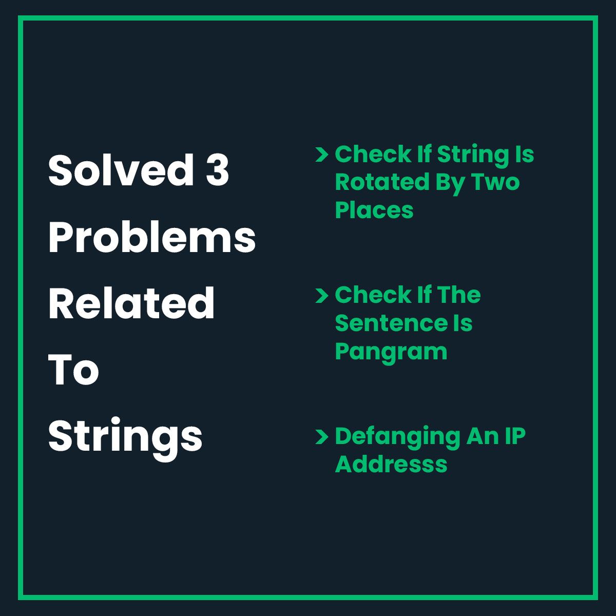 Hajra Naeem on LinkedIn: I have solved 3 problems related to String: 1 ... Hajra Naeem on LinkedIn: I have solved 3 problems related to String: 1 ...