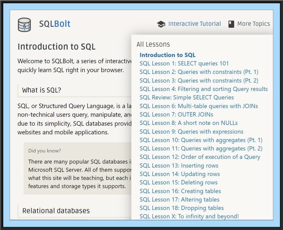 Debsankar Pal on LinkedIn: #sql #sqlbolt #sqlcourse #dataanalytics # ... Debsankar Pal on LinkedIn: #sql #sqlbolt #sqlcourse #dataanalytics # ...