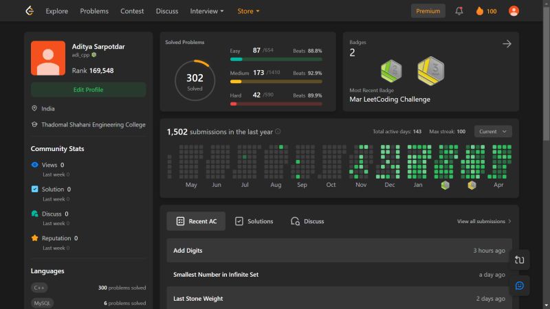 Aditya Sarpotdar on LinkedIn: #leetcode #problemsolving # ... Aditya Sarpotdar on LinkedIn: #leetcode #problemsolving # ...