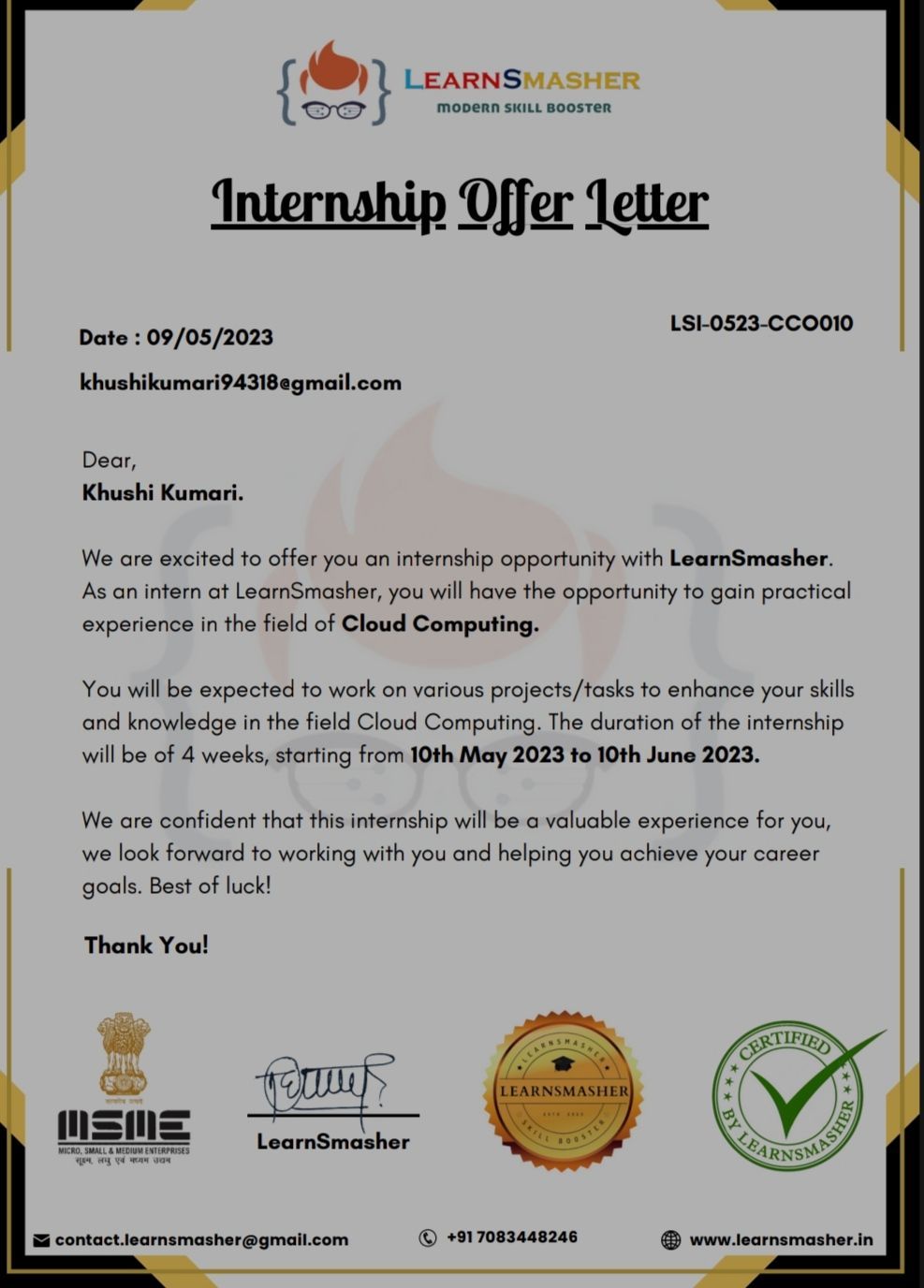 Khushi Kumari on LinkedIn: #programming #internship #cloudcomputing # ... Khushi Kumari on LinkedIn: #programming #internship #cloudcomputing # ...