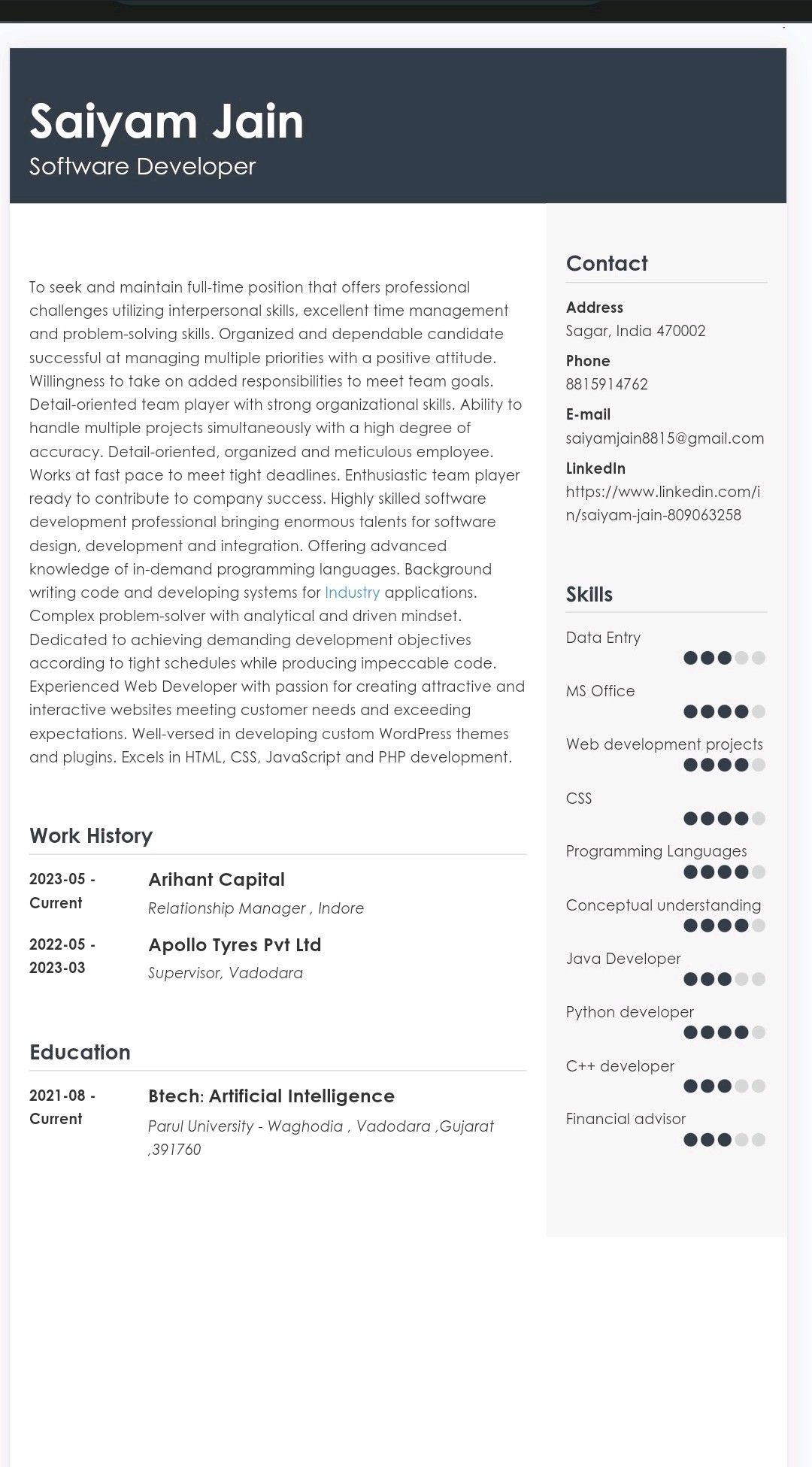 Saiyam Jain posted on LinkedIn Saiyam Jain posted on LinkedIn