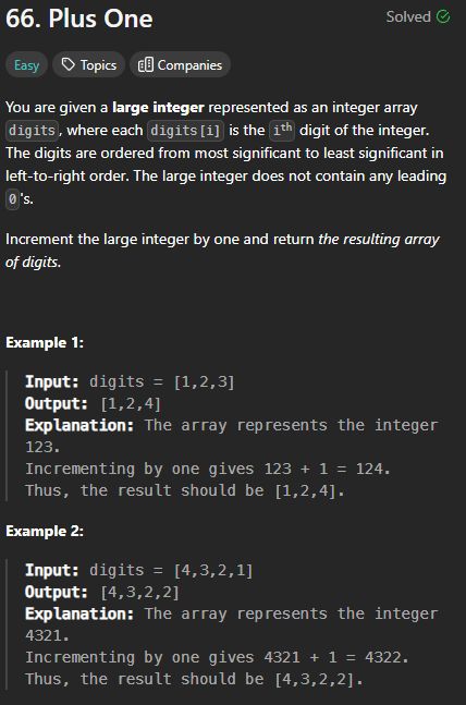 Hao Lam on LinkedIn: Random Leetcode Series Problem #66 - Plus One ... Hao Lam on LinkedIn: Random Leetcode Series Problem #66 - Plus One ...