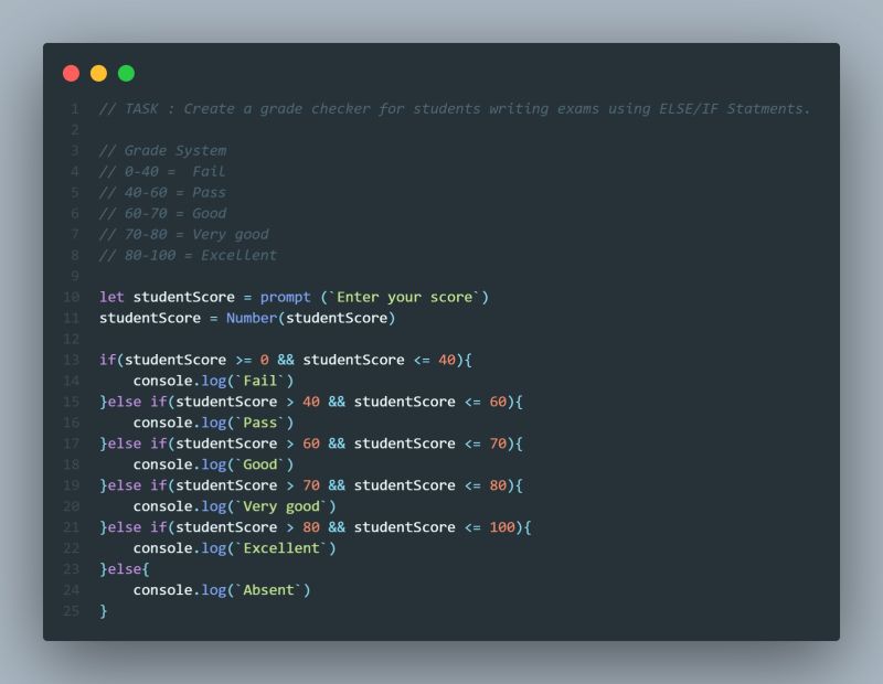 Priscilia Dagbue on LinkedIn: π©βπ»In JavaScript, Else/If Statements are ... Priscilia Dagbue on LinkedIn: π©βπ»In JavaScript, Else/If Statements are ...