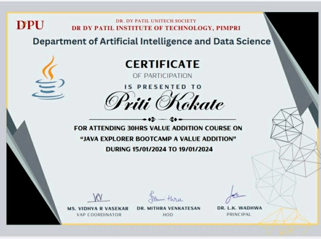 Priti Kokate on LinkedIn: #javaprogramming #continuouslearning Priti Kokate on LinkedIn: #javaprogramming #continuouslearning