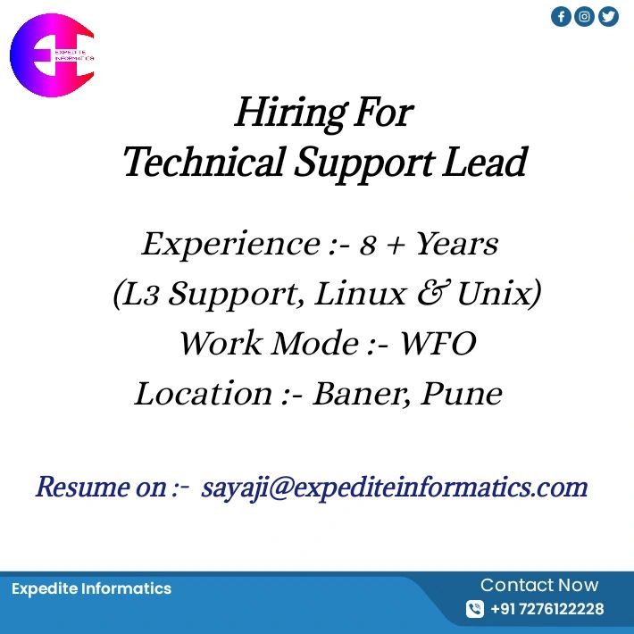 Expedite Informatics on LinkedIn: Alert Hiring: Technical Support Lead ... Expedite Informatics on LinkedIn: Alert Hiring: Technical Support Lead ...