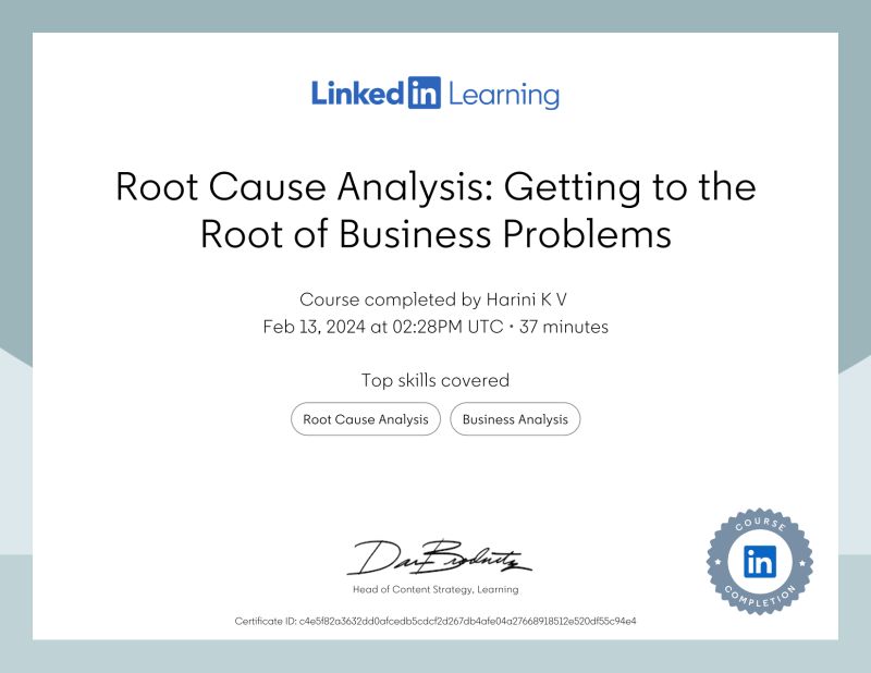 Harini K V on LinkedIn: Certificate of Completion Harini K V on LinkedIn: Certificate of Completion