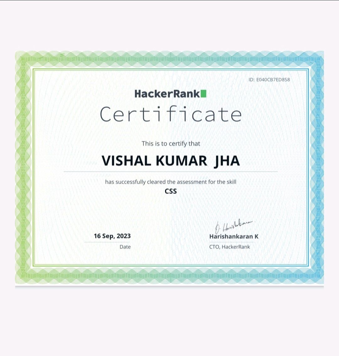 Vishal Kumar Jha on LinkedIn: #css #hackerrank #codingjourney # ... Vishal Kumar Jha on LinkedIn: #css #hackerrank #codingjourney # ...