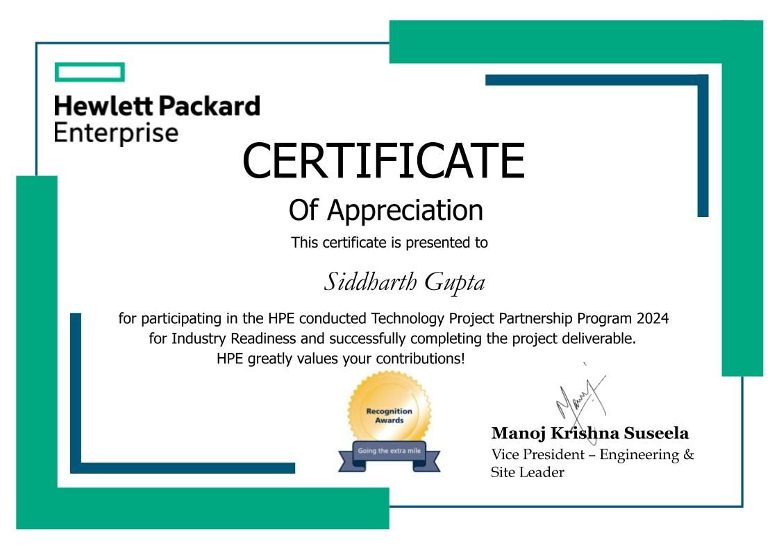 Siddharth Gupta on LinkedIn: #internship #project #hpe # ... Siddharth Gupta on LinkedIn: #internship #project #hpe # ...