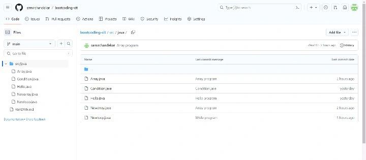 SAMEER CHANDEKAR on LinkedIn: #javacoding #firstgithubupload #learning ... SAMEER CHANDEKAR on LinkedIn: #javacoding #firstgithubupload #learning ...