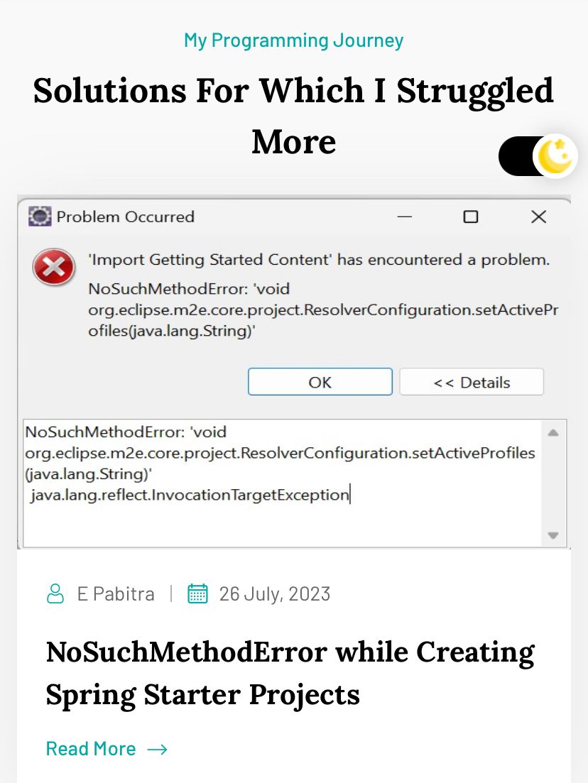 E Pabitra on LinkedIn: How to solve NoSuchMethodError while creating ... E Pabitra on LinkedIn: How to solve NoSuchMethodError while creating ...
