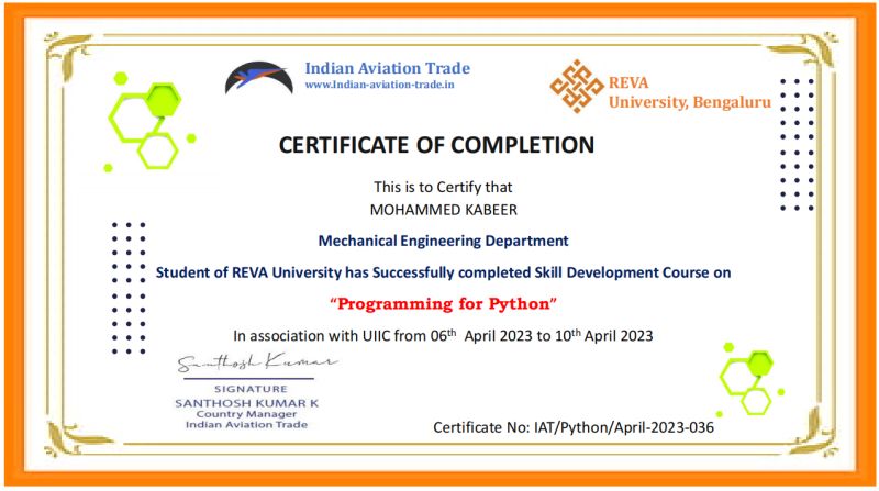 Mohammed Kabeer on LinkedIn: #python #highperformer Mohammed Kabeer on LinkedIn: #python #highperformer