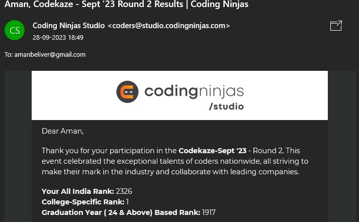 Aman Patel on LinkedIn: #codekaze #codingninjas #codekaze # ... Aman Patel on LinkedIn: #codekaze #codingninjas #codekaze # ...