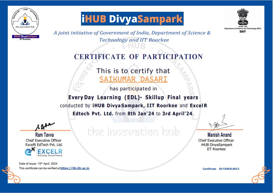 Saikumar Dasari on LinkedIn: #everydaylearning #skillupfinalyears # ... Saikumar Dasari on LinkedIn: #everydaylearning #skillupfinalyears # ...