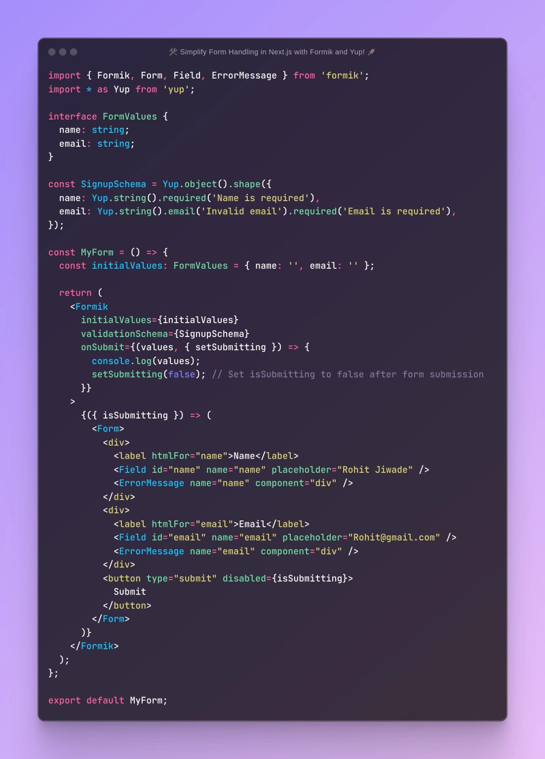 Rohit Jiwade on LinkedIn: #nextjs #reactjs #typescript #formik #yup # ... Rohit Jiwade on LinkedIn: #nextjs #reactjs #typescript #formik #yup # ...