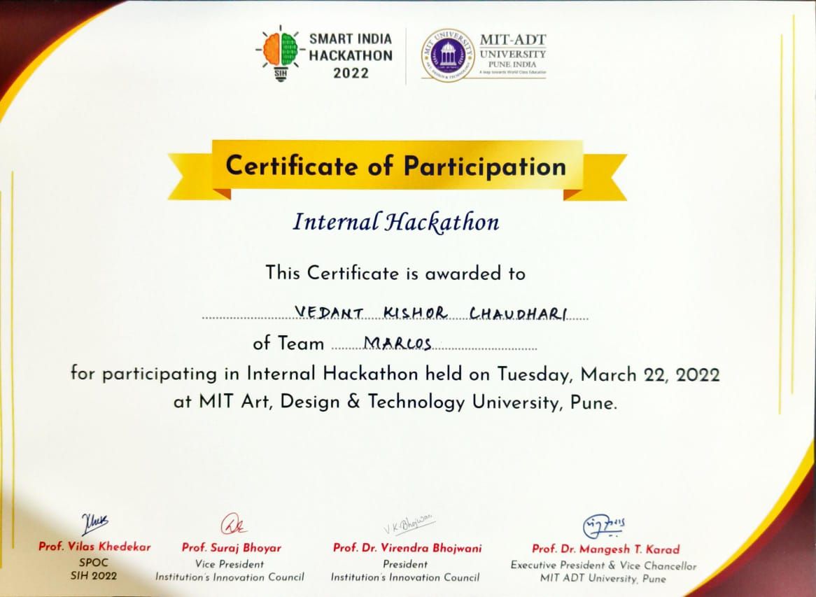Vedant Chaudhari on LinkedIn: #smartindiahackathon #innovation # ... Vedant Chaudhari on LinkedIn: #smartindiahackathon #innovation # ...