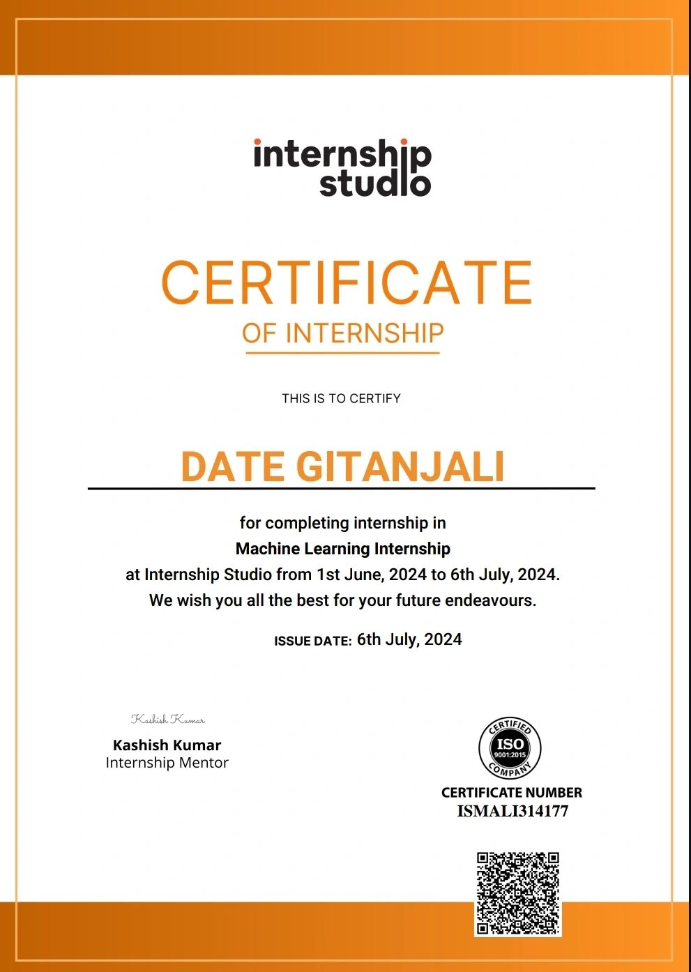 Gitanjali Date on LinkedIn: #machinelearning #internship # ... Gitanjali Date on LinkedIn: #machinelearning #internship # ...