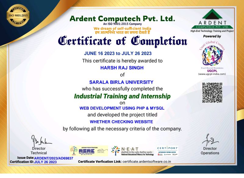 Harsh Raj on LinkedIn: #webdevelopment #internship #grateful #careergrowth Harsh Raj on LinkedIn: #webdevelopment #internship #grateful #careergrowth