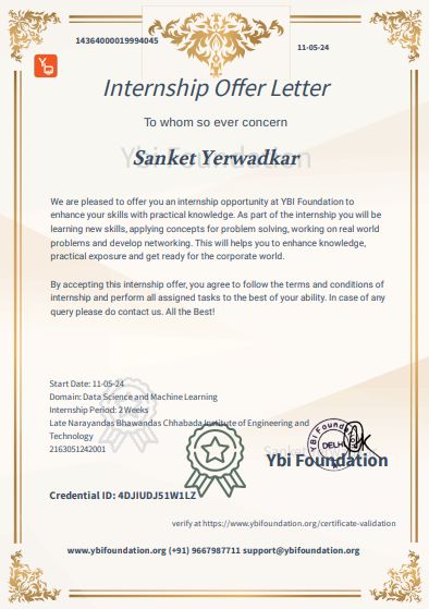 Sanket Yerwadkar on LinkedIn: #machinelearning #internship # ... Sanket Yerwadkar on LinkedIn: #machinelearning #internship # ...