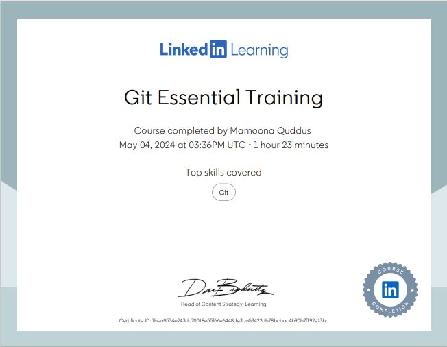 Mamoona Quddus on LinkedIn: #git #versioncontrol #linkedinlearning # ... Mamoona Quddus on LinkedIn: #git #versioncontrol #linkedinlearning # ...