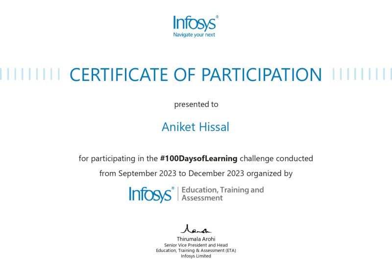Aniket Hissal on LinkedIn: #100daysoflearning Aniket Hissal on LinkedIn: #100daysoflearning