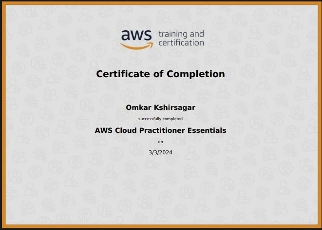 Completed AWS Cloud Practitioner Essentials! | Omkar Kshirsagar posted ... Completed AWS Cloud Practitioner Essentials! | Omkar Kshirsagar posted ...