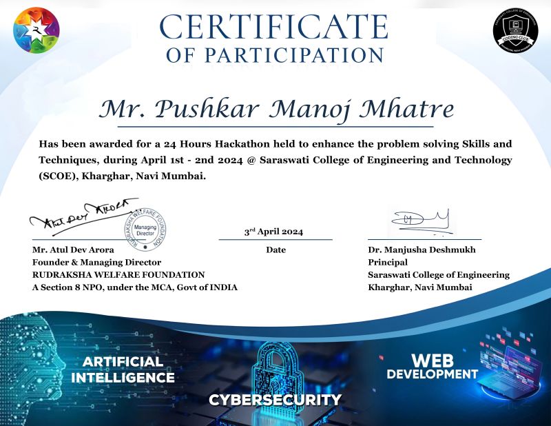 Pushkar Mhatre on LinkedIn: #hackthon Pushkar Mhatre on LinkedIn: #hackthon